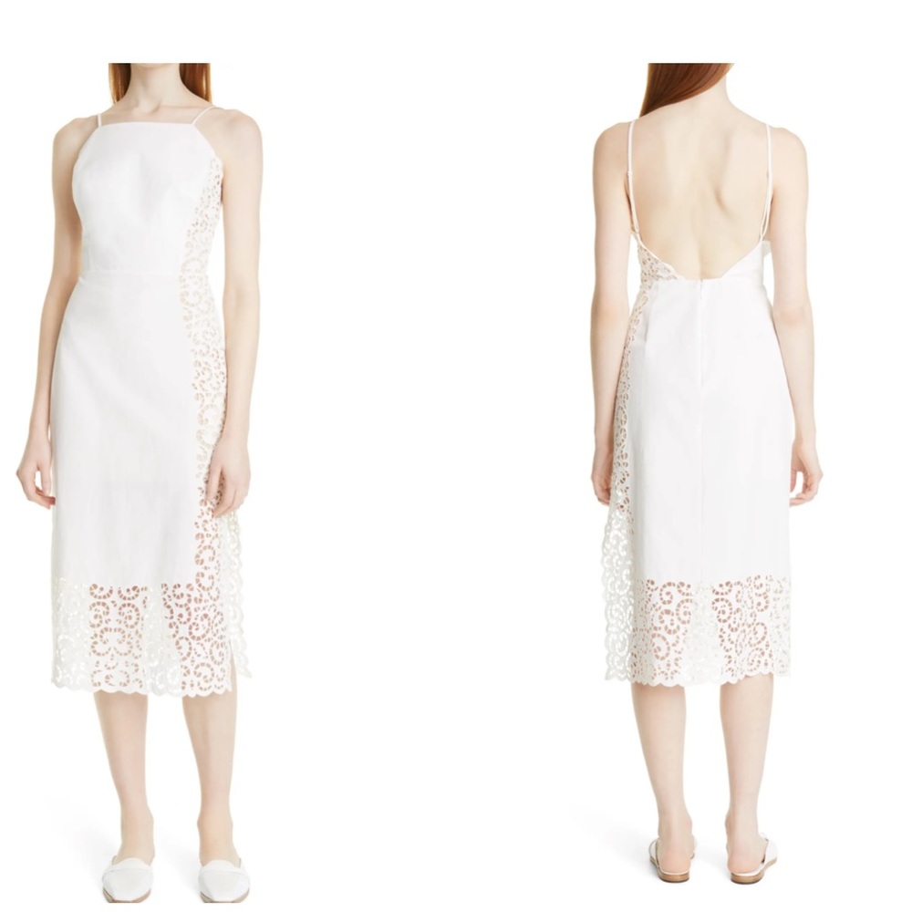 Rebecca Taylor Agnes Embroidery Border Cotton & Linen… - Gem